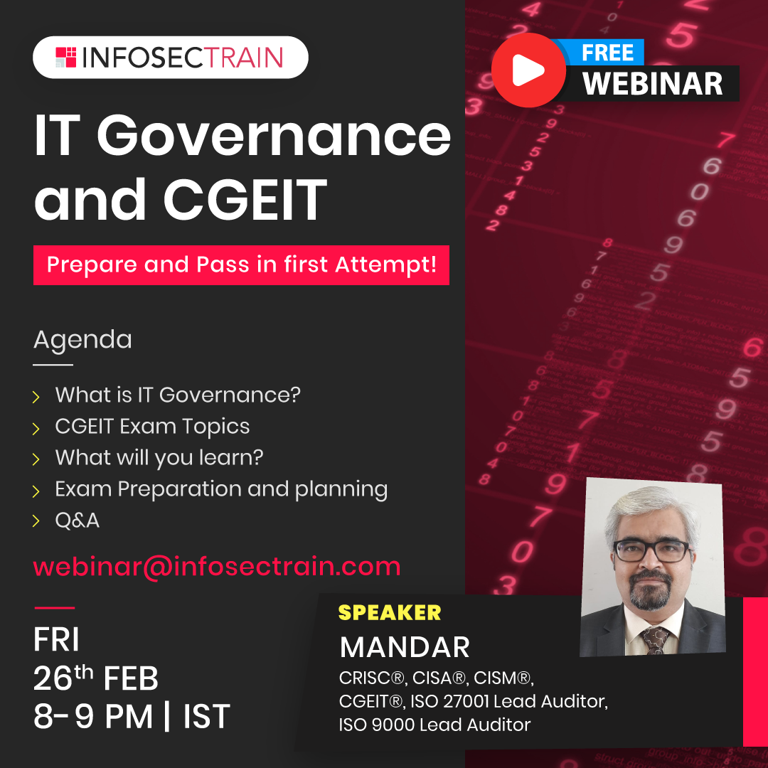 Free Live Webinar- IT Governance and CGEIT, Prepare and Pass in first ...