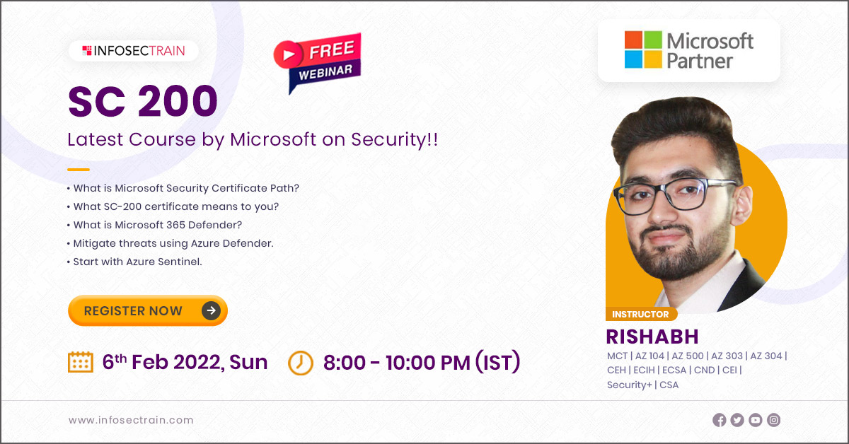 Live Event with InfosecTrain - SC 200 - Latest Course by Microsoft on ...