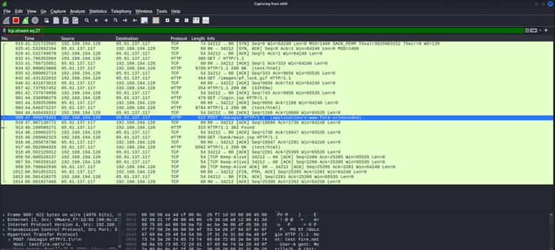 Analyzing HTTP communication with Wireshark