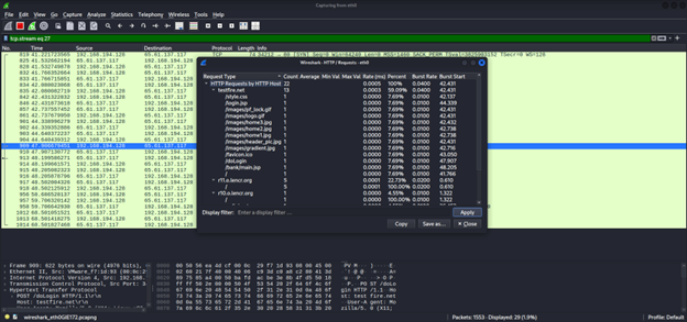 Analyzing HTTP communication with Wireshark